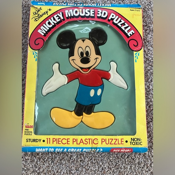Toys | Vintage 3d Mickey Mouse Puzzle | Poshmark